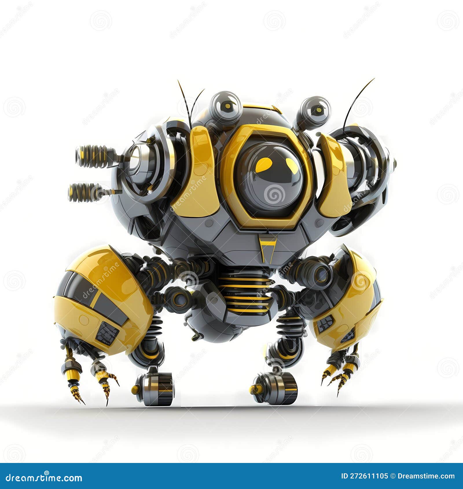 Tiny Bee Robot. Generative AI Stock Illustration - Illustration of ...