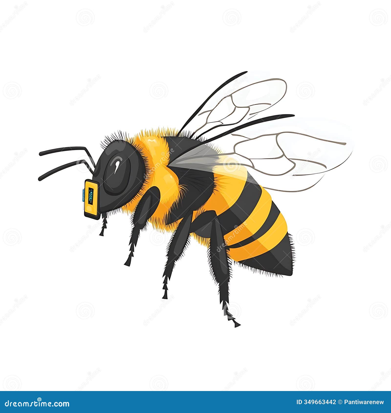 Tiny Bee with Sensor in Flight for Pollination Monitoring Stock ...