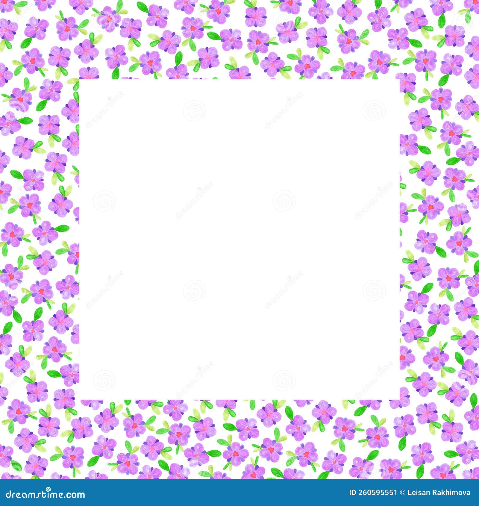 Tiny Bright Pink Flowers Square Frame. Stock Illustration ...