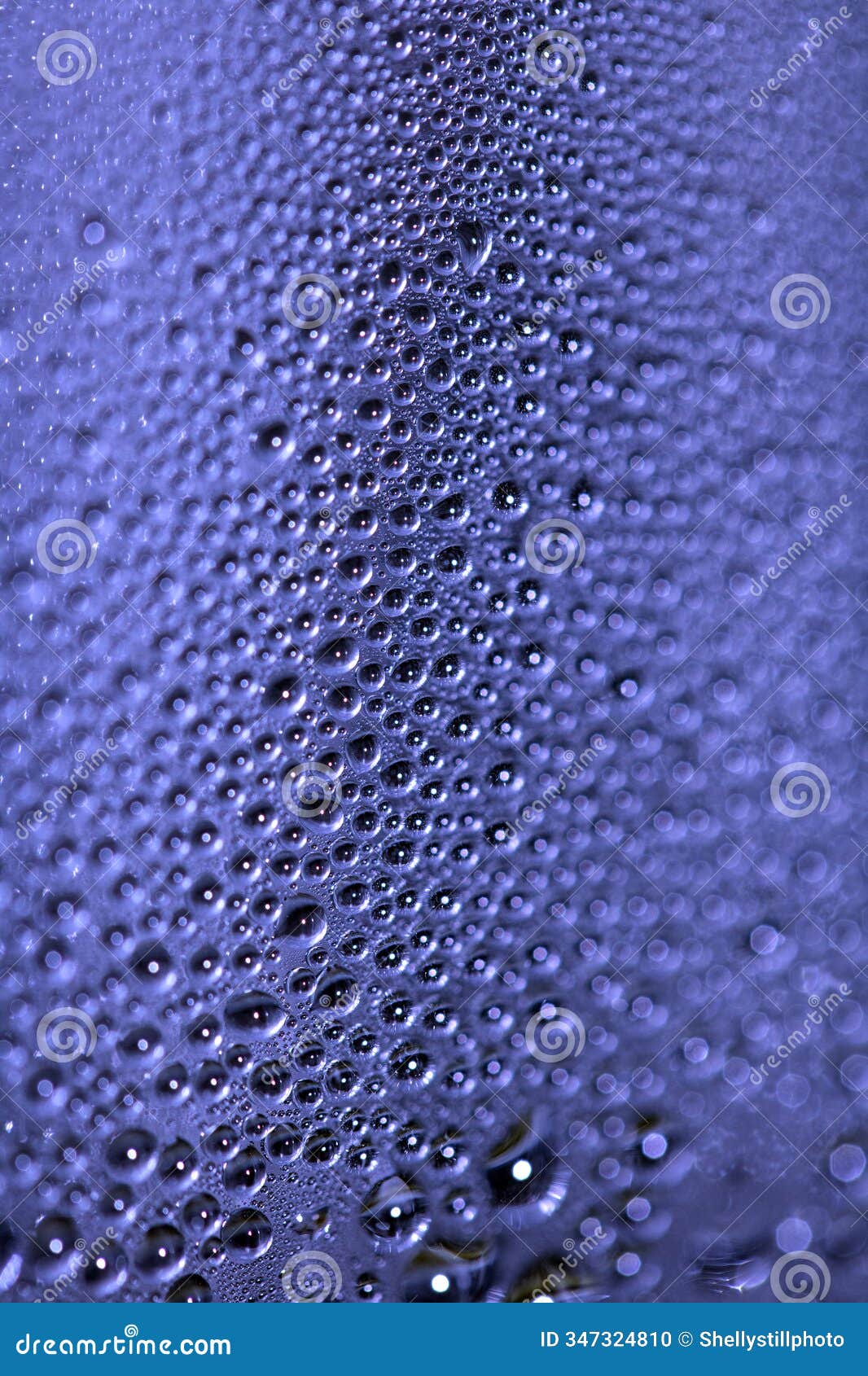 A Tiny Bubbles on a Colour Background Condensation Blue Steam Water ...
