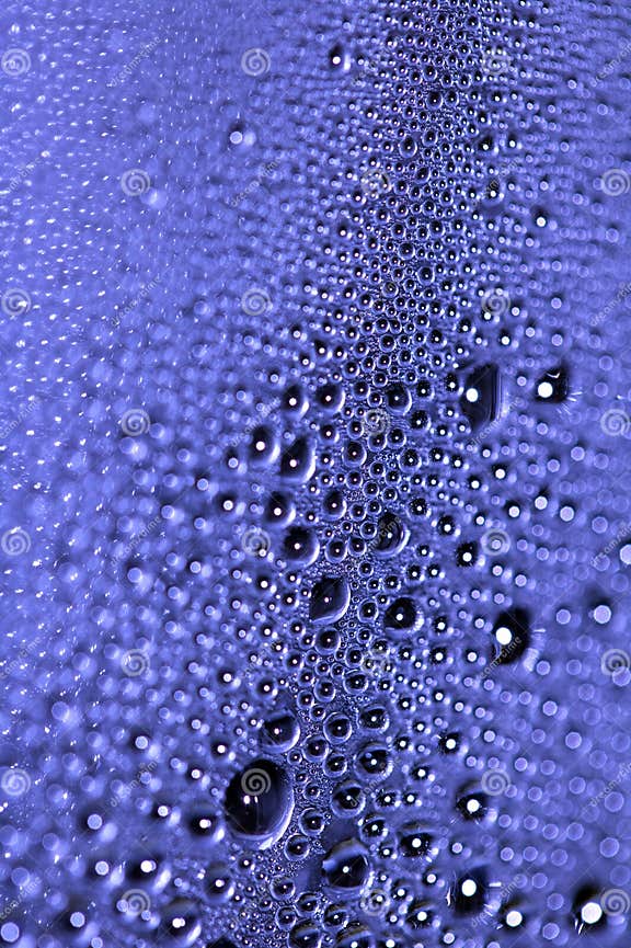 Tiny Bubbles on a Colour Background Condensation Blue Steam Water Stock ...
