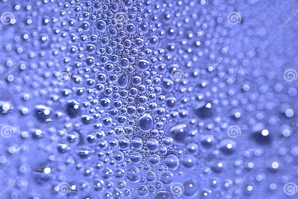 Tiny Bubbles on a Colour Background Condensation Blue Steam Water Stock ...