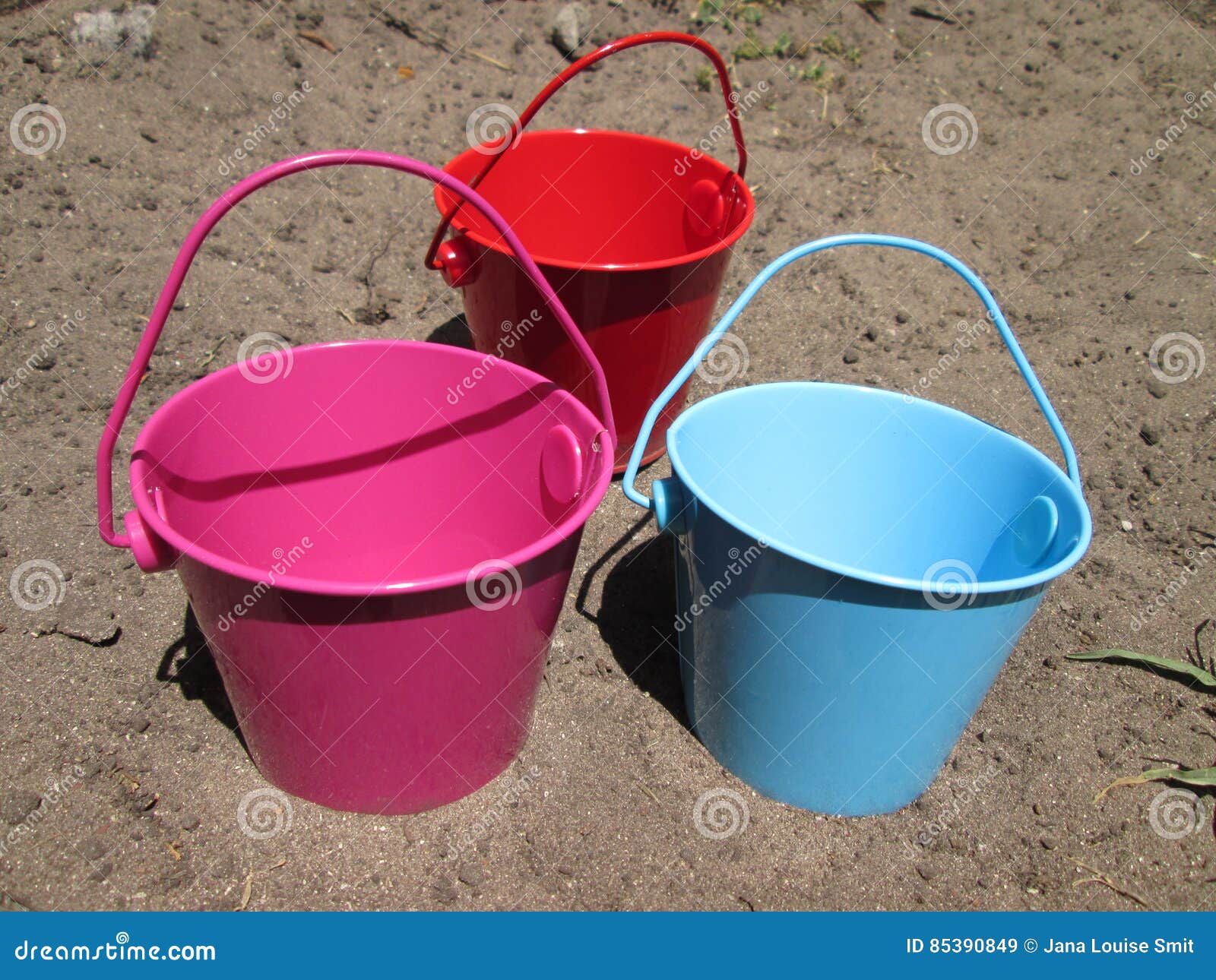 Tiny Buckets. stock image. Image of miniature, blue, bowl - 85390849