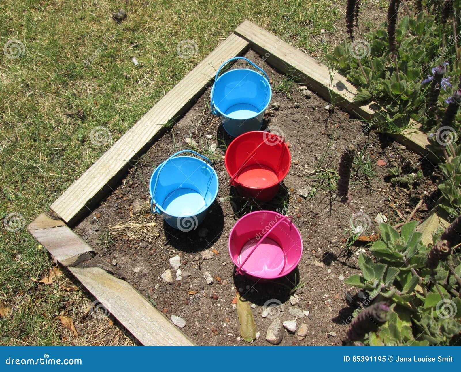 Tiny Buckets. stock image. Image of empty, container - 85391195