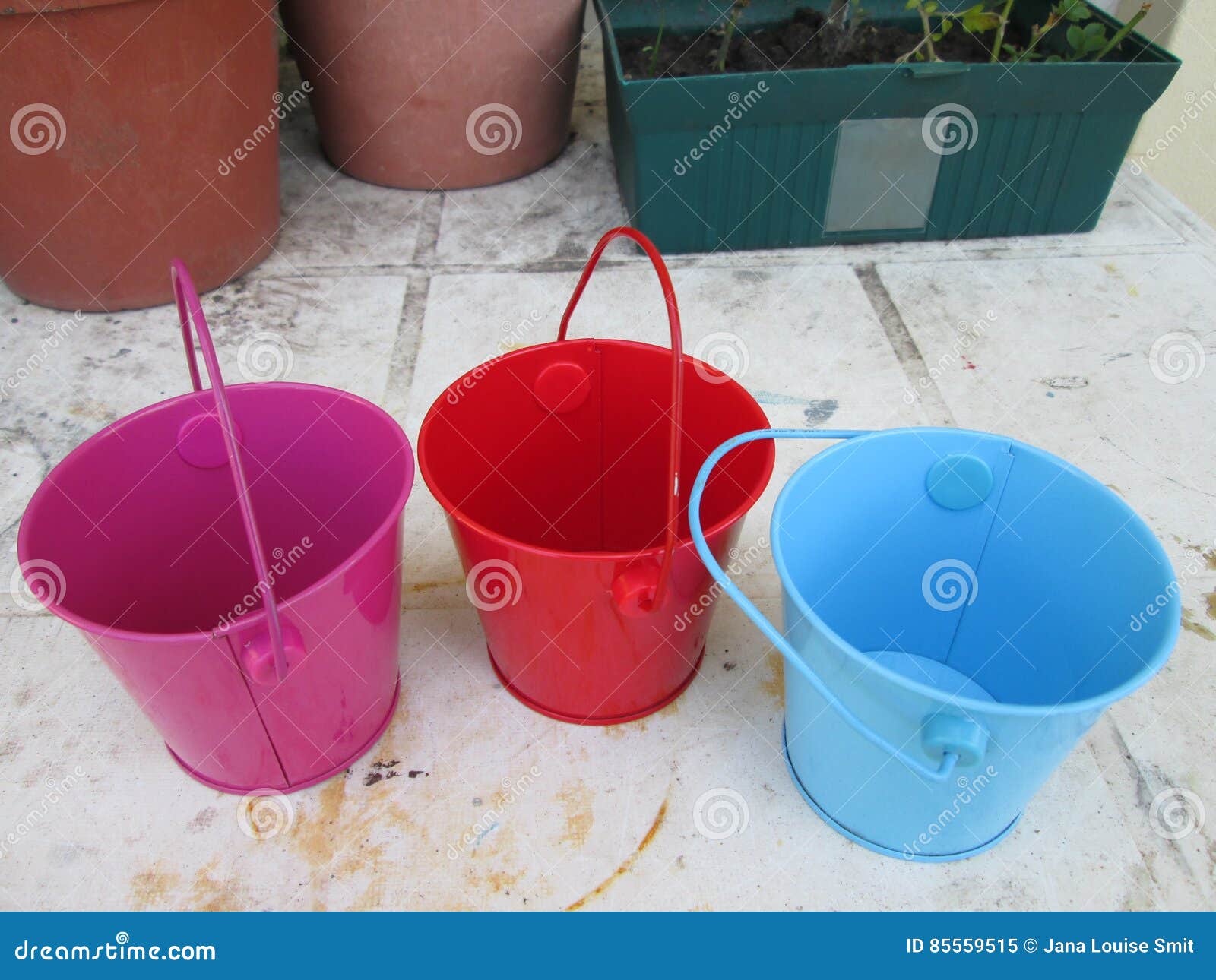 Tiny Buckets. stock image. Image of couple, decorative - 85559515