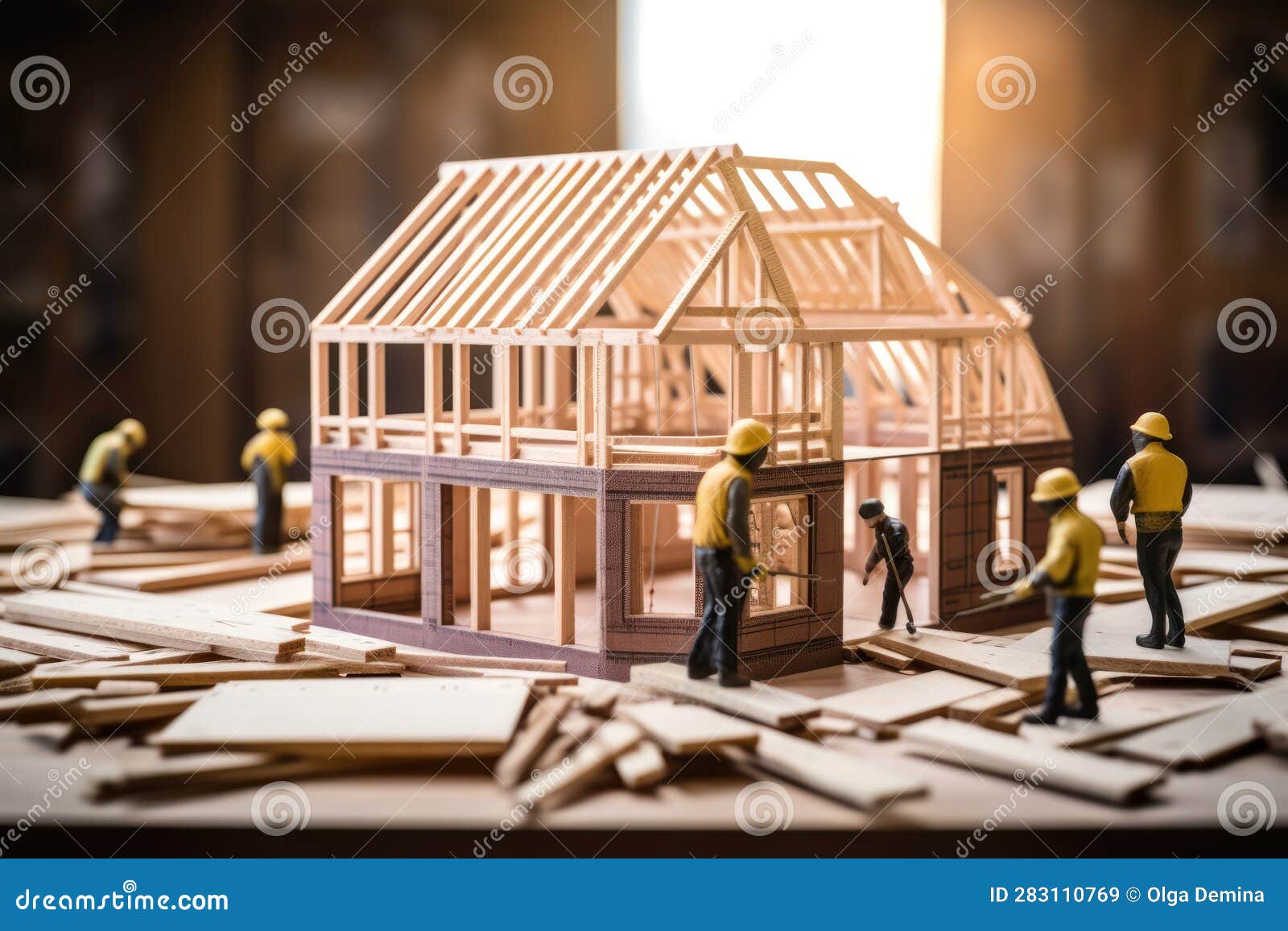 Tiny Builders at Work: Miniature Construction Workers Skillfully ...