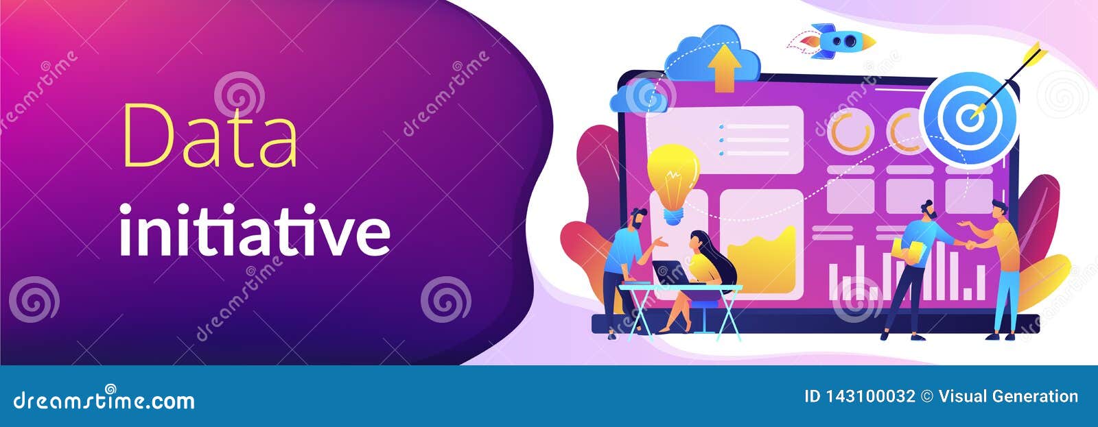 Data Initiative Concept Banner Header. Stock Vector - Illustration of ...