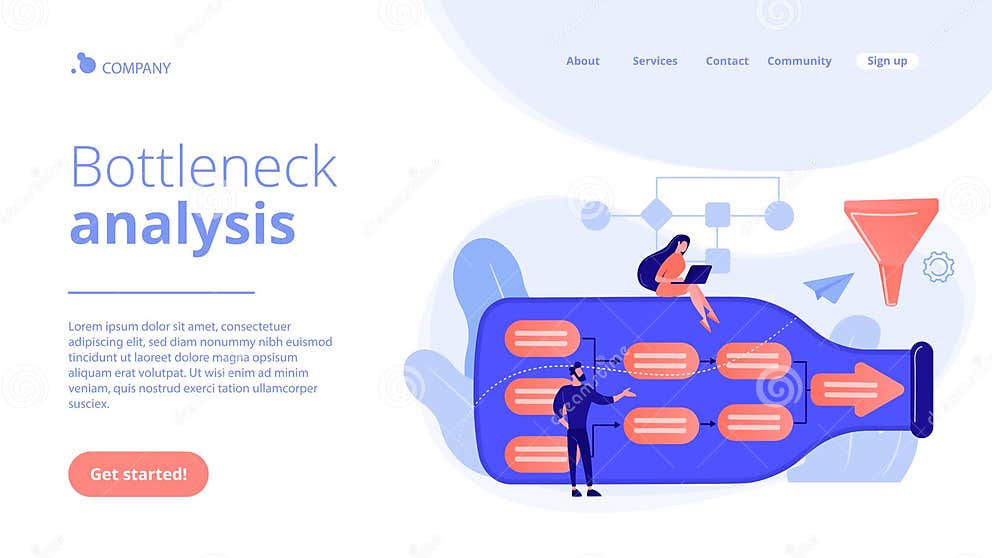 Bottleneck Analysis Concept Landing Page. Stock Vector - Illustration ...
