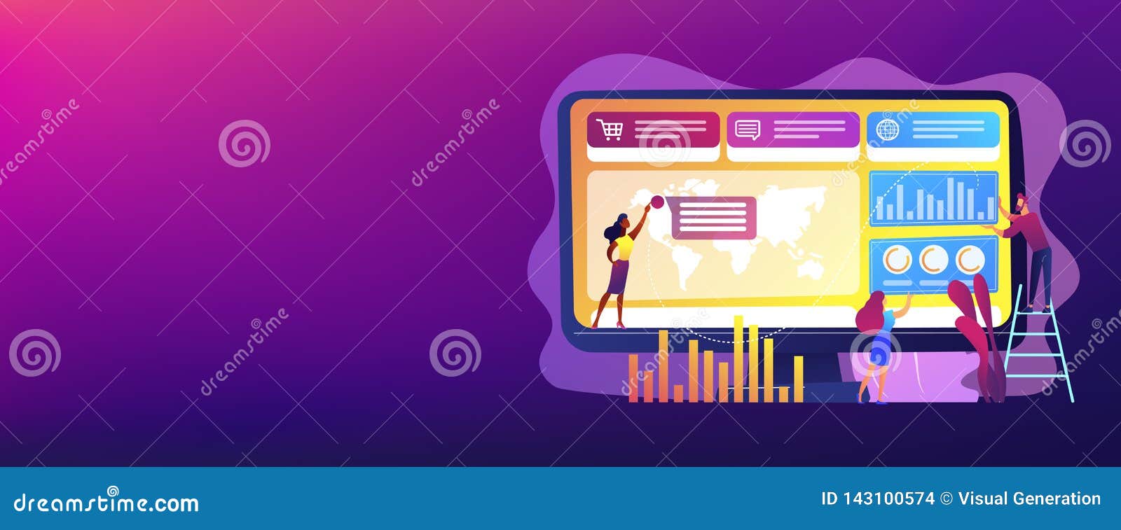 Dashboard Service Concept Banner Header. Stock Vector - Illustration of ...