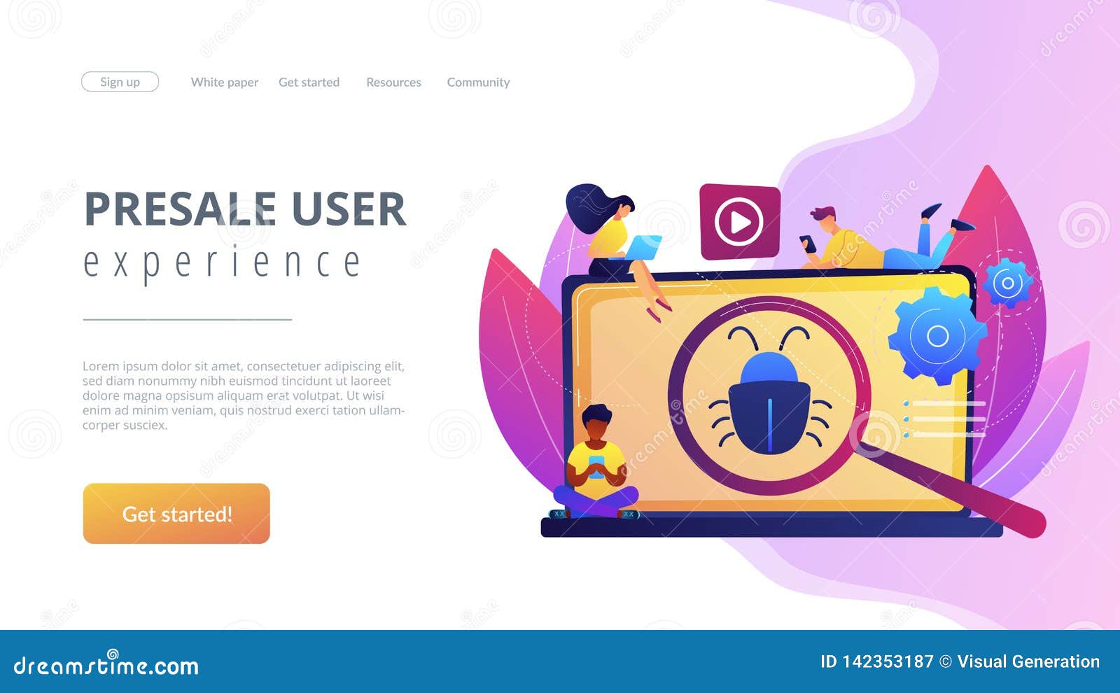 Beta Testing Concept Landing Page. Stock Vector - Illustration of ...