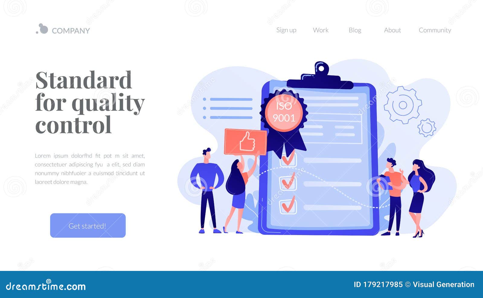 Standard for Quality Control Concept Landing Page. Stock Vector ...