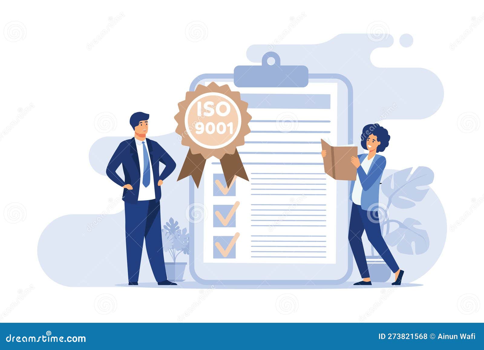 Tiny Business People Passed Standard Quality Control Isolated Flat ...