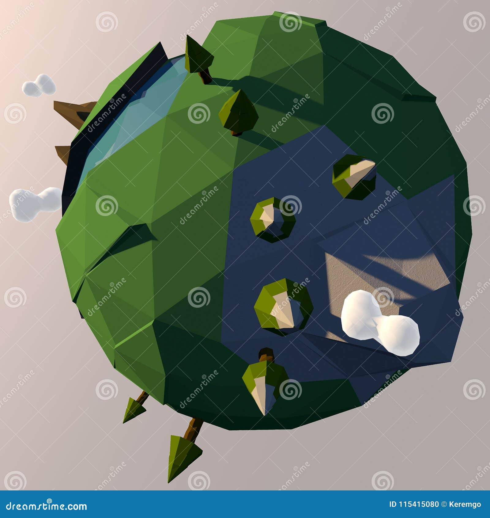 Tiny Cartoon Planet Earth Illustration Stock Illustration ...