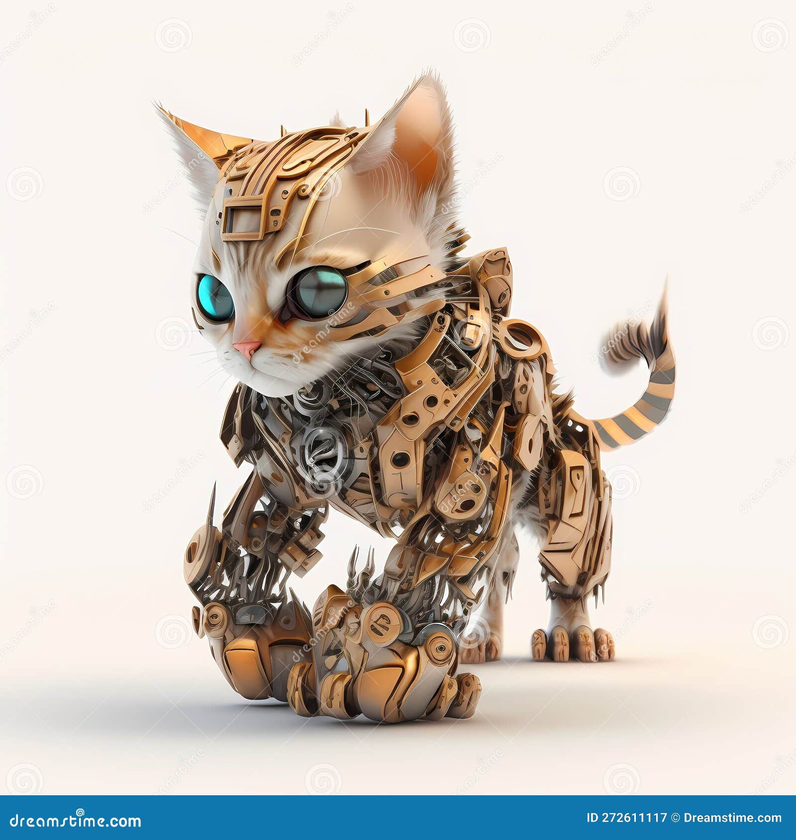 Tiny Cat Robot. Generative AI Stock Illustration - Illustration of ...