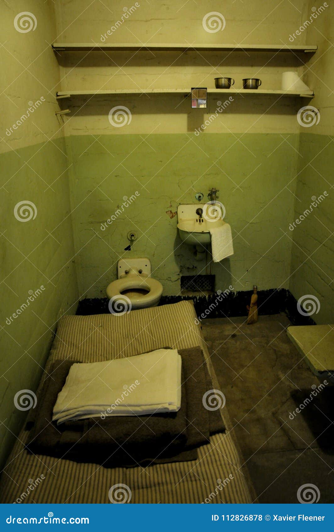 A Tiny Cell in the Famous Alcatraz Prison Stock Photo - Image of gaol ...