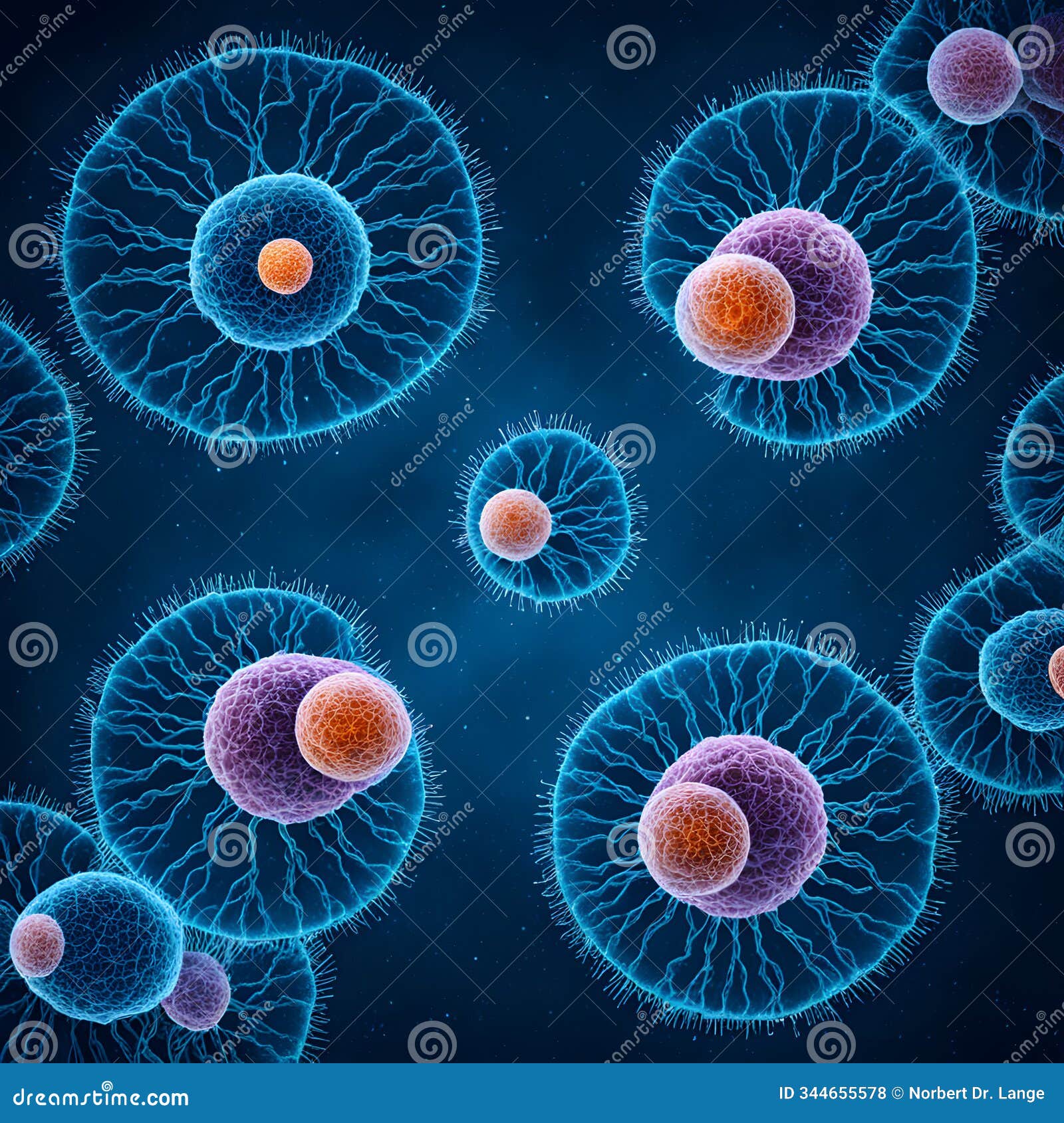 Tiny Cells during Cell Division, Ai-generatet Stock Illustration ...