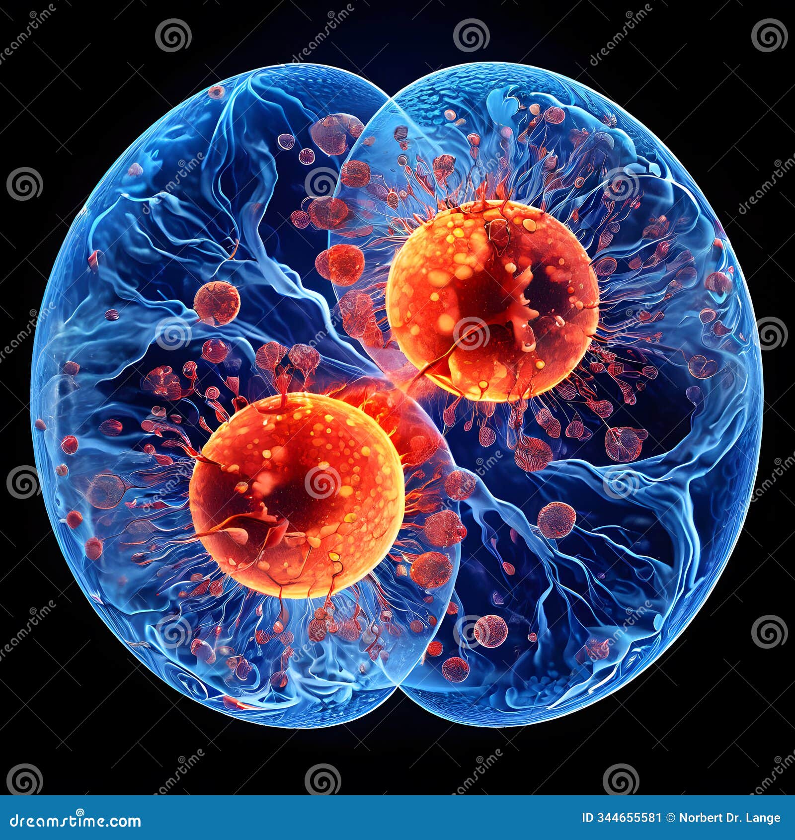 Tiny Cells during Cell Division, Ai-generatet Stock Illustration ...