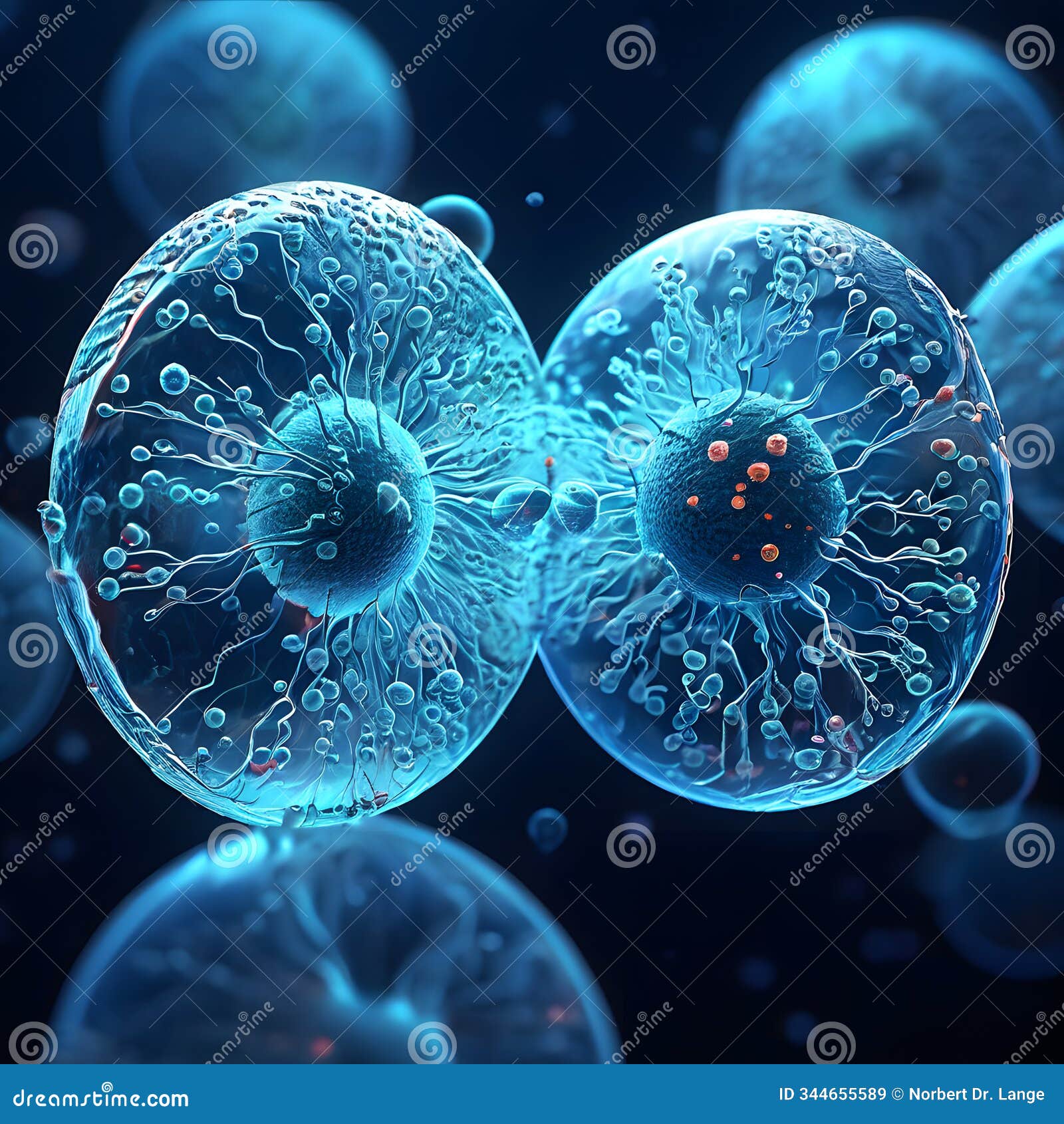 Tiny Cells during Cell Division, Ai-generatet Stock Illustration ...