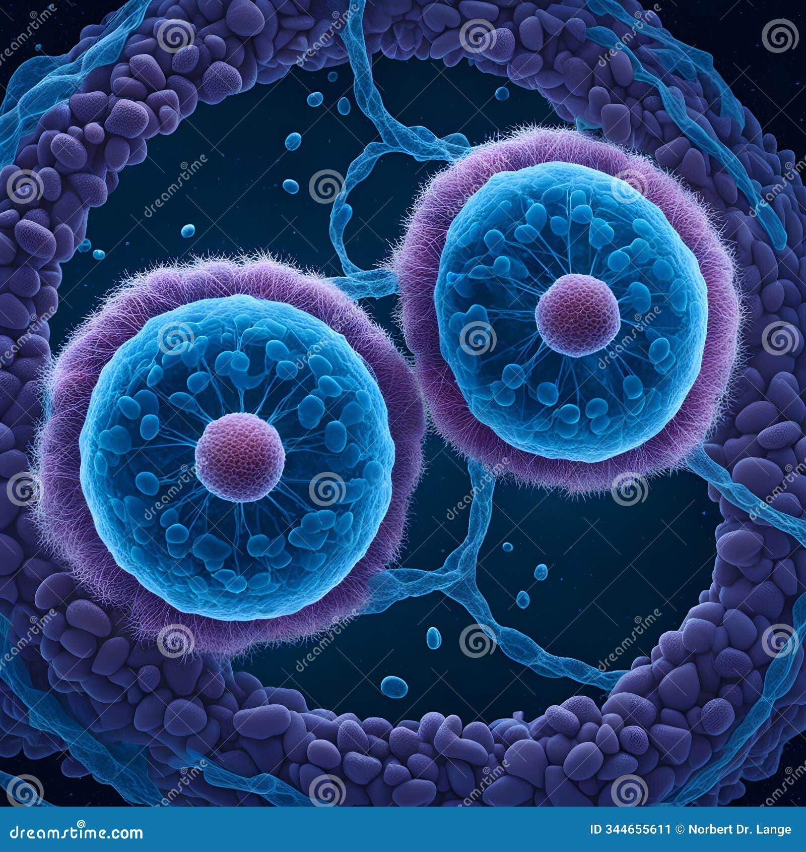 Tiny Cells during Cell Division, Ai-generatet Stock Illustration ...