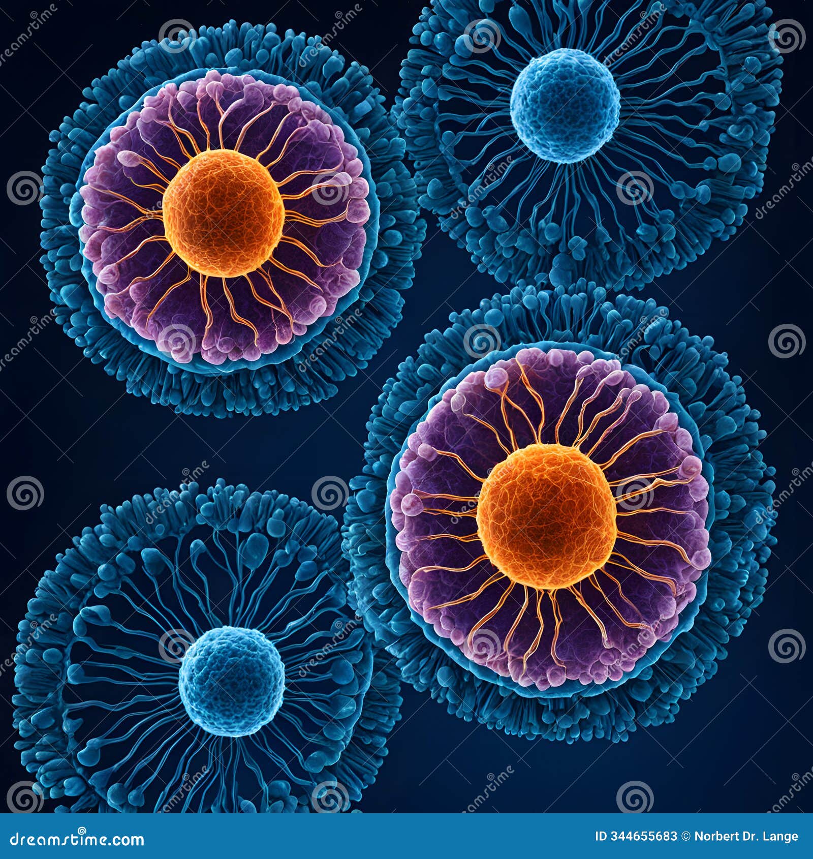 Tiny Cells during Cell Division, Ai-generatet Stock Illustration ...