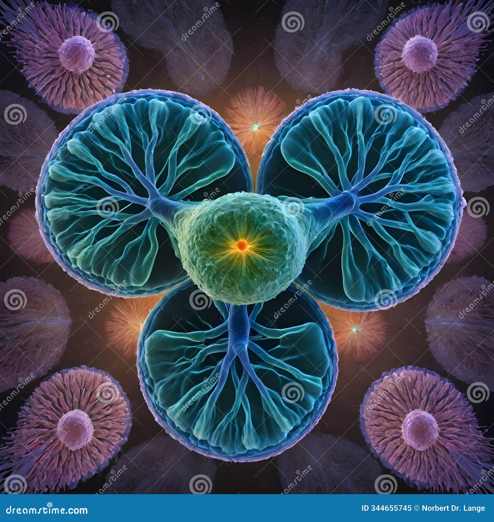 Tiny Cells during Cell Division, Ai-generatet Stock Illustration ...