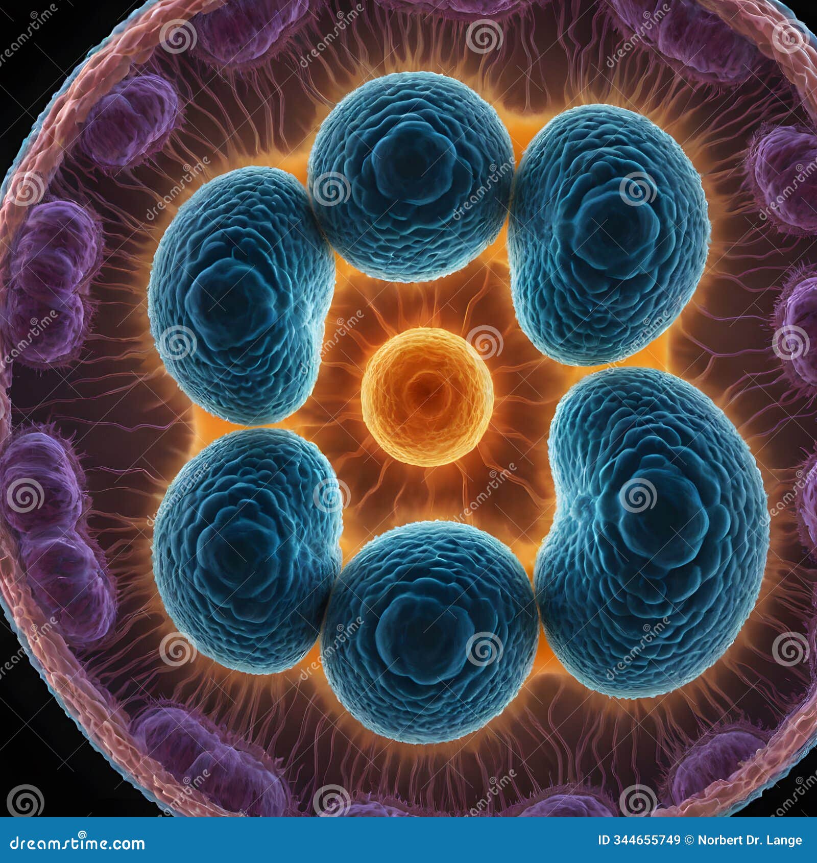 Tiny Cells during Cell Division, Ai-generatet Stock Illustration ...