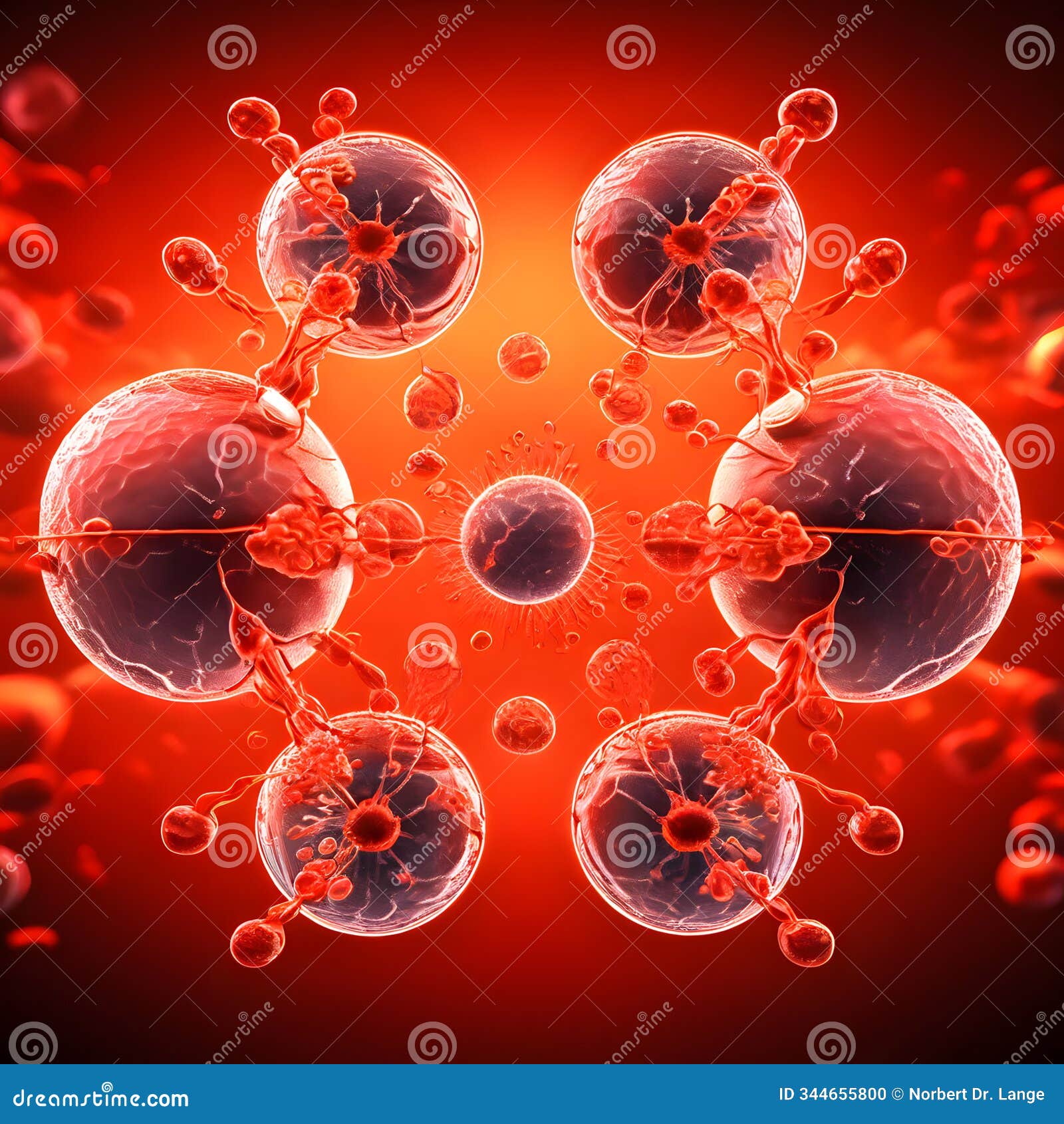 Tiny Cells during Cell Division, Ai-generatet Stock Illustration ...