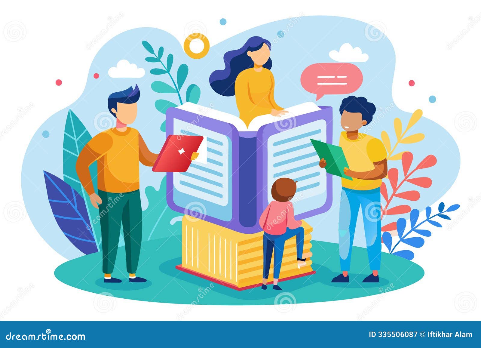 Tiny Characters At Huge Infographics Presenting Sound Waves Amplitude ...