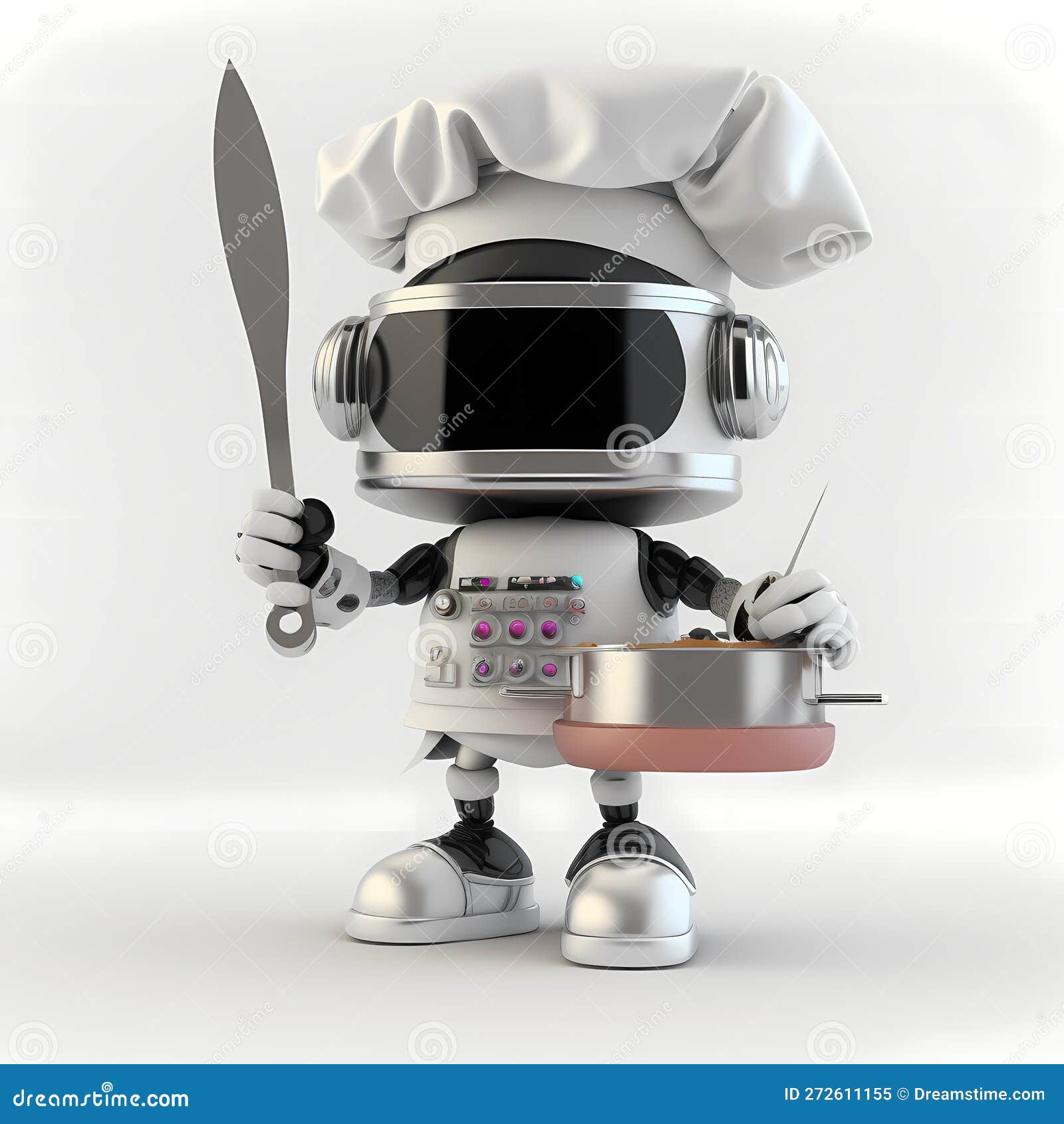 Tiny Chef Robot. Generative AI Stock Illustration - Illustration of ...