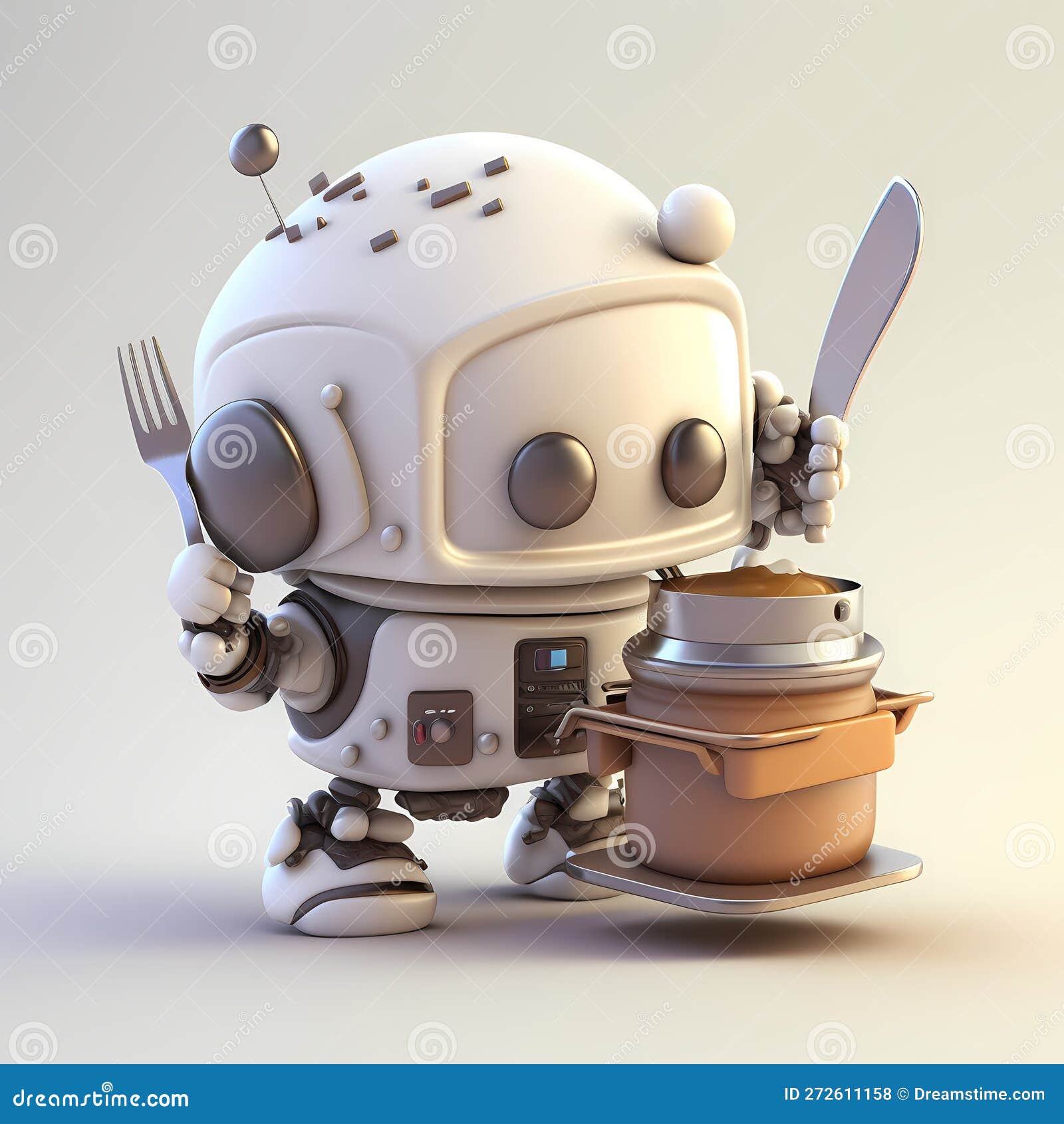 Tiny Chef Robot. Generative AI Stock Illustration - Illustration of ...