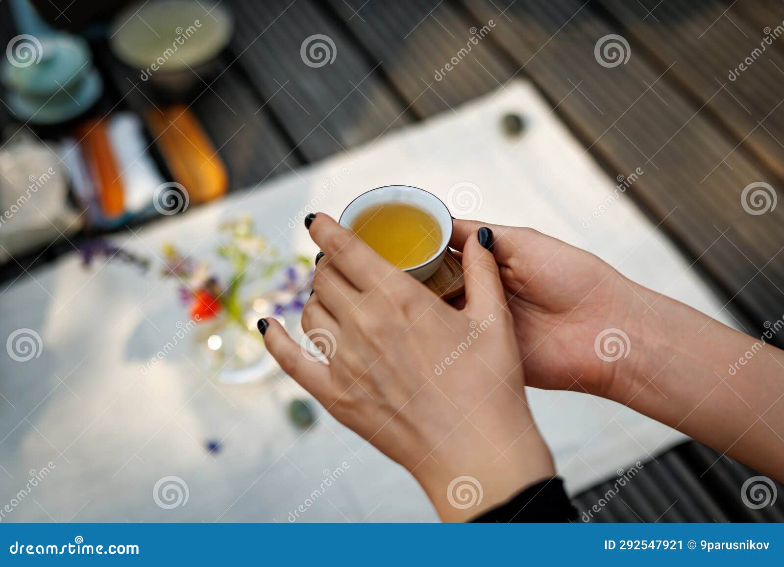 Tiny Chinese Teacup in Woman S Hands during a Tea Ceremony Stock Image ...