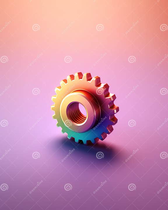 Tiny Cog Icon 3D Illustration. Generative AI. Stock Illustration ...