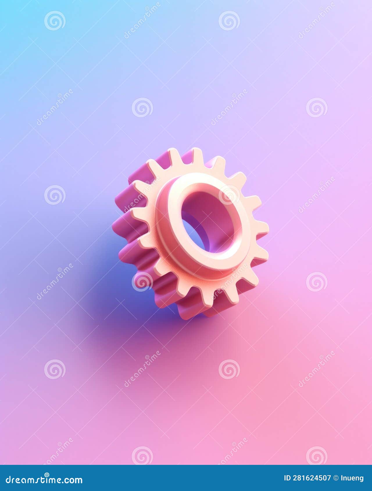 Tiny Cog Icon 3D Illustration. Generative AI. Stock Illustration ...