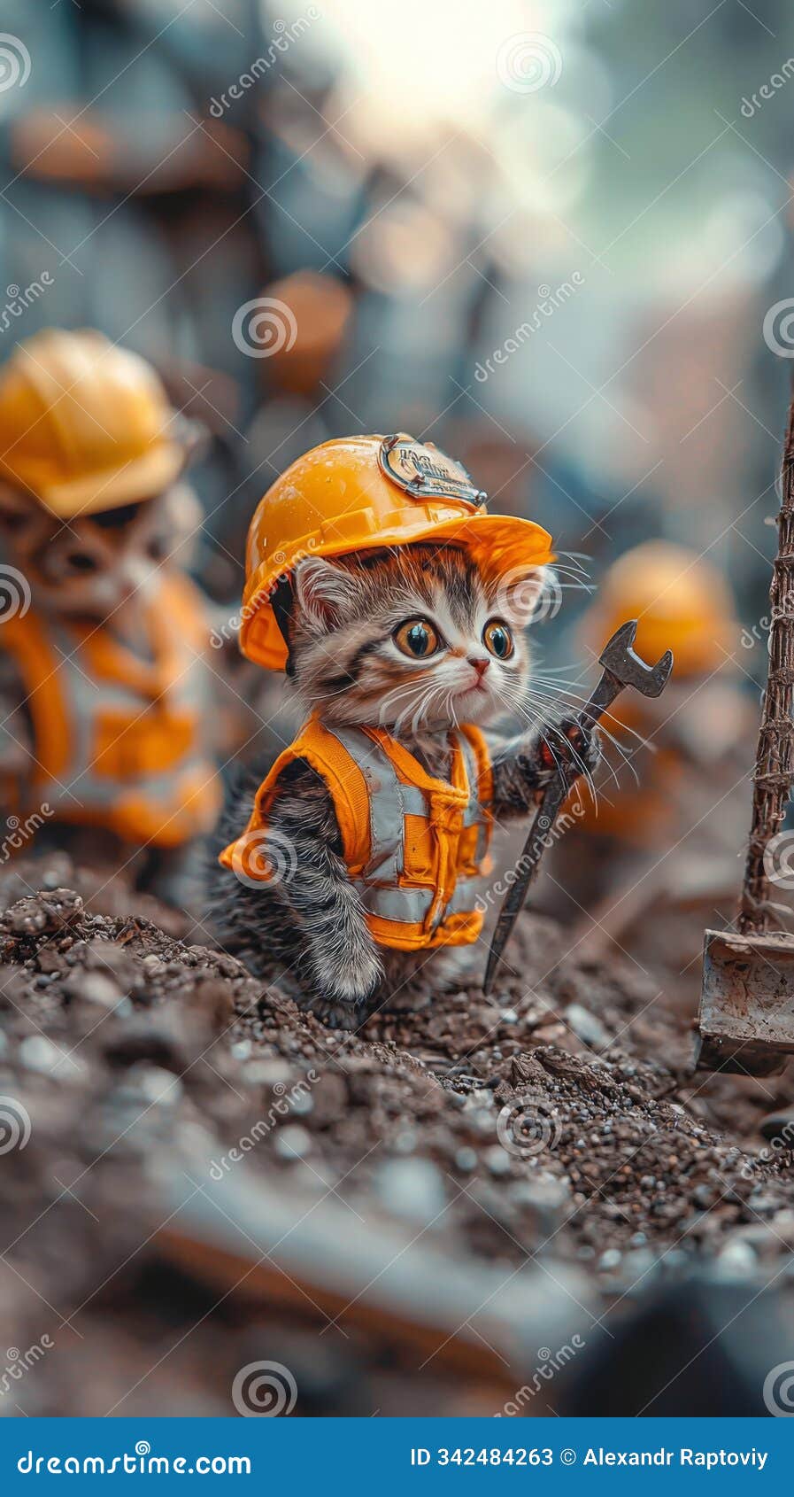 A Tiny Construction Crew of Kittens Works Hard at a Busy Construction ...