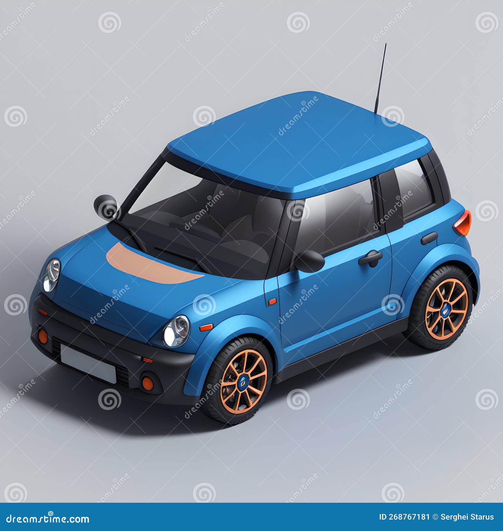 Tiny Cute Family Car, Plastic Toy, 3d Isometric Reference Model, AI ...
