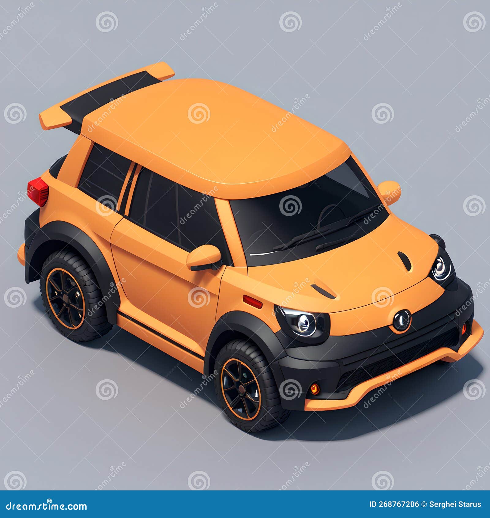 Tiny Cute Family Car, Plastic Toy, 3d Isometric Reference Model, AI ...