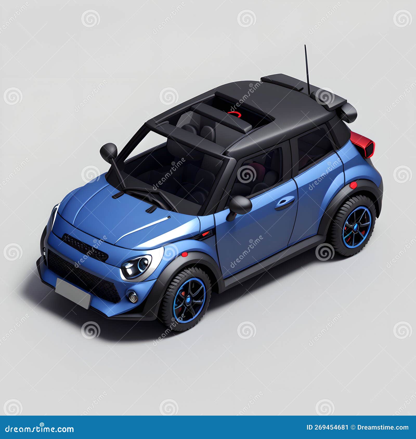 Tiny Cute Family Car, Plastic Toy, 3d Isometric Reference Model, AI Generated Stock Illustration ...