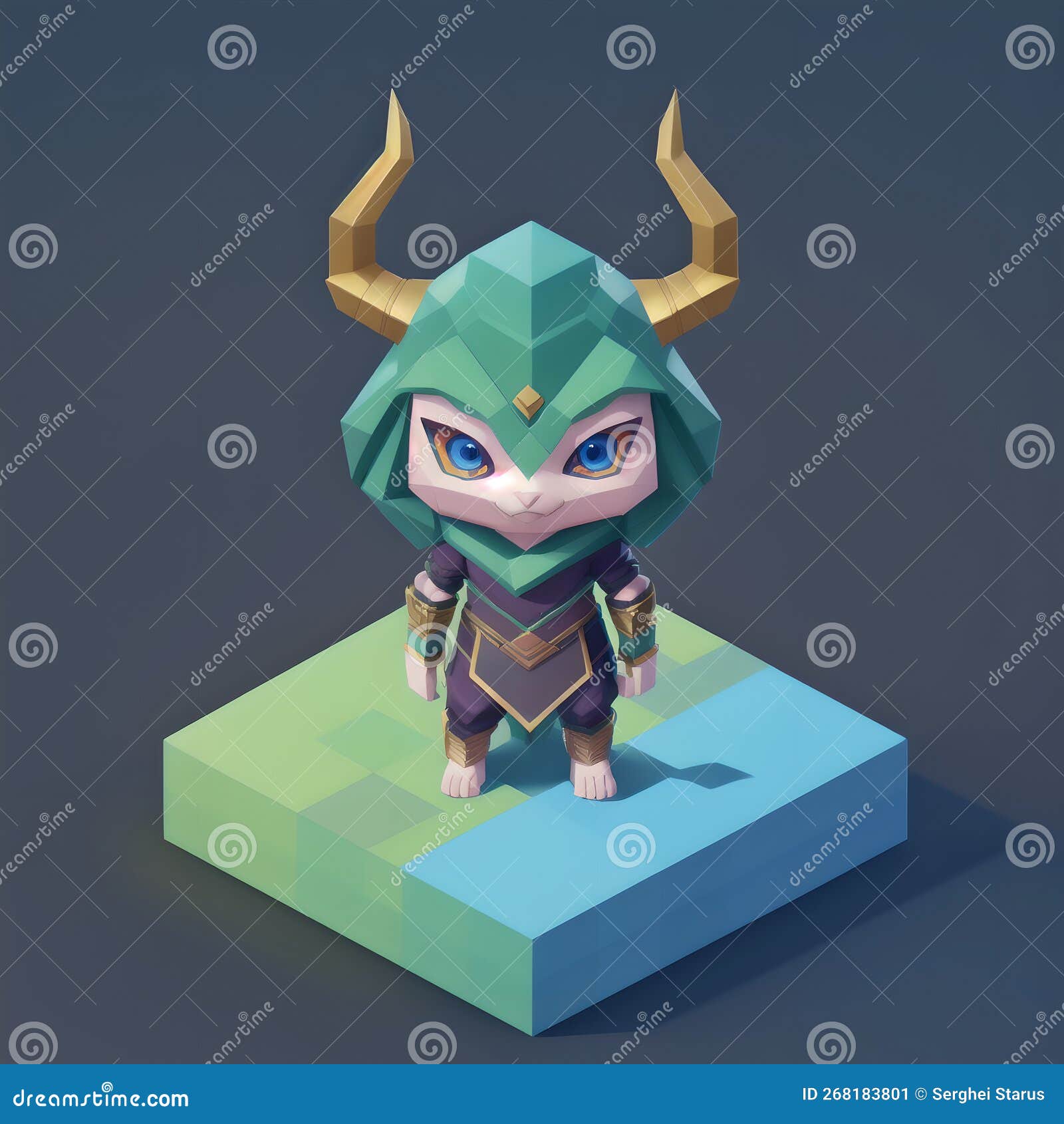 Tiny Cute Figure Of Scandinavian God Loki, 3D Concept Suitable As Game ...