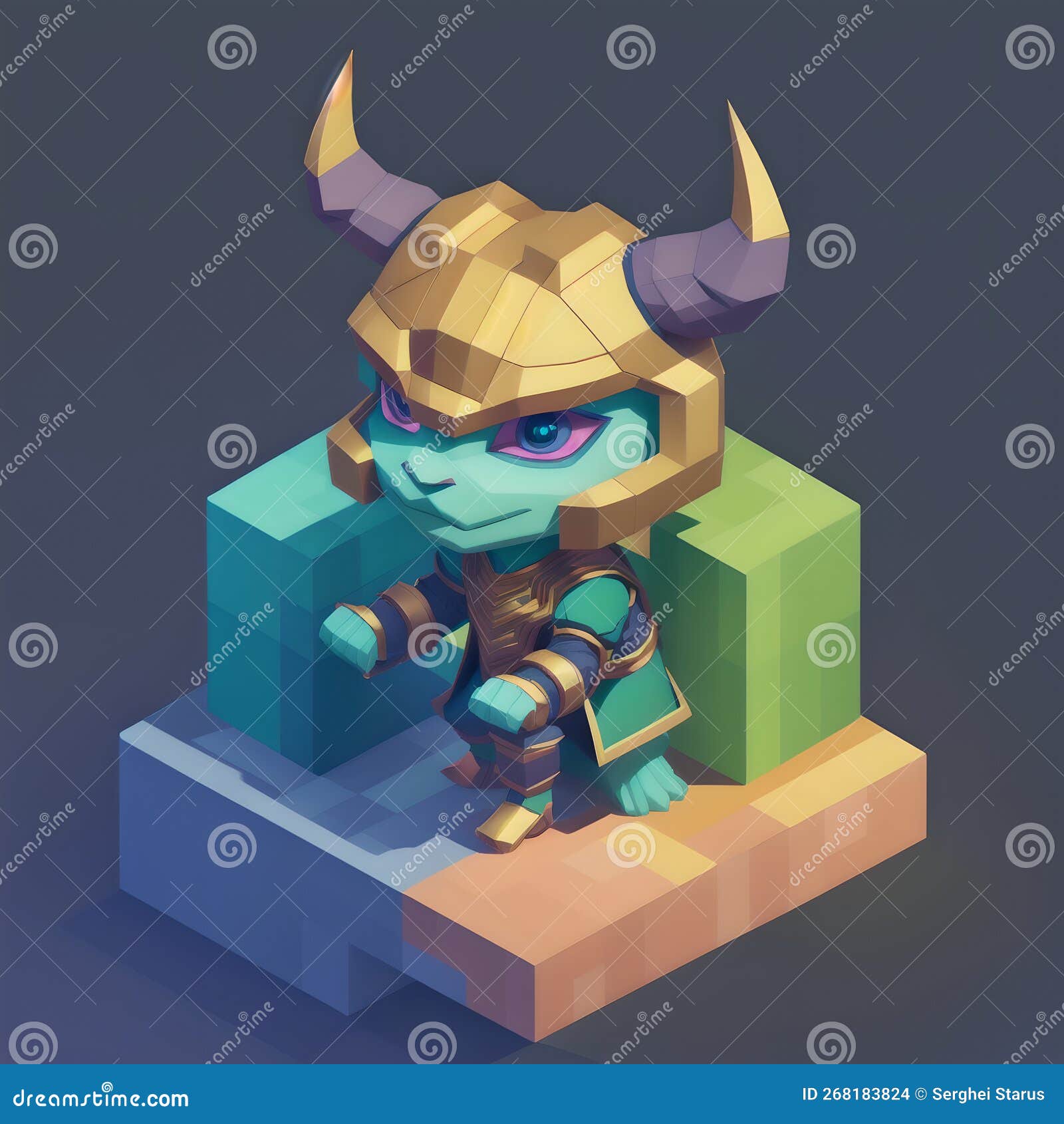 Tiny Cute Figure Of Scandinavian God Loki, 3D Concept Suitable As Game ...