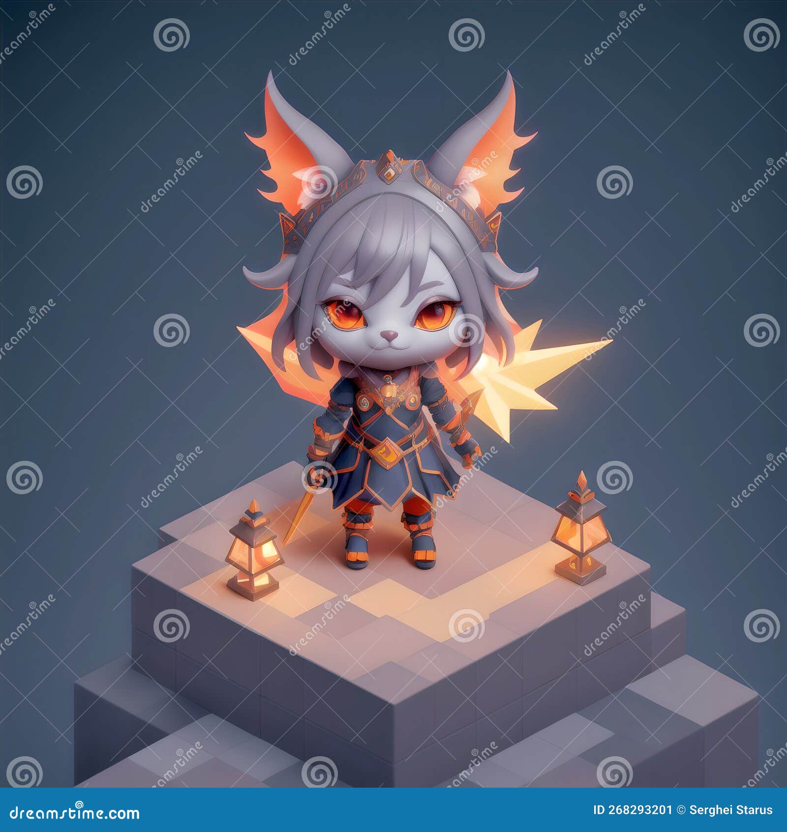 Tiny Cute Figure of Scandinavian Godess Freyja As a Fox, 3D Concept ...