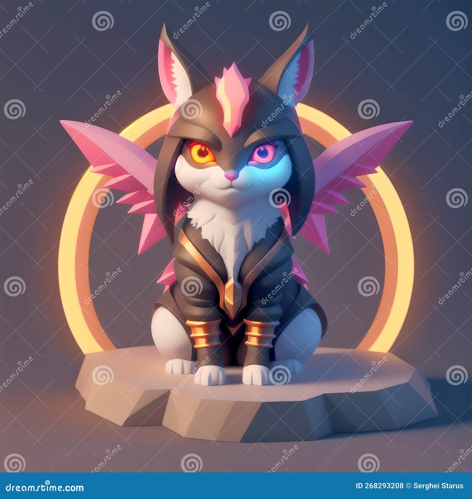 Tiny Cute Figure of Scandinavian Godess Freyja As a Fox, 3D Concept ...