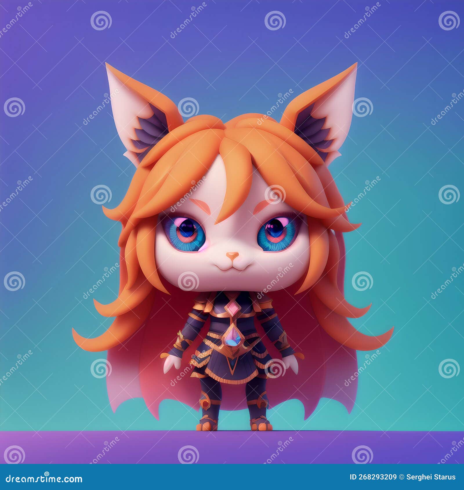 Tiny Cute Figure of Scandinavian Godess Freyja As a Fox, 3D Concept ...