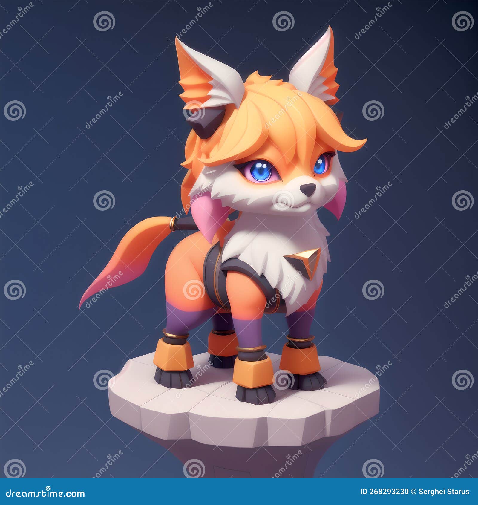 Tiny Cute Figure of Scandinavian Godess Freyja As a Fox, 3D Concept ...