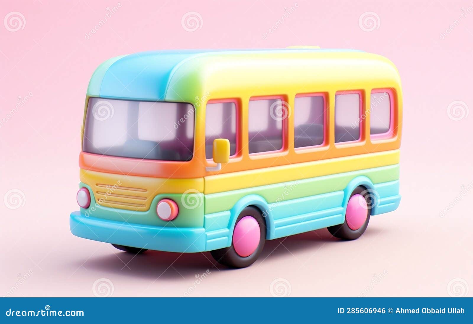 Tiny Cute Isometric Bus Emoji - Soft, Smooth Design, Generative Ai ...