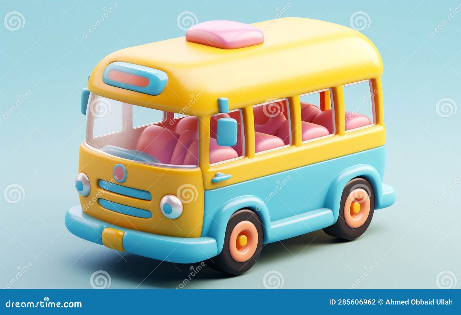 Tiny Cute Isometric Bus Emoji - Soft, Smooth Design, Generative Ai ...