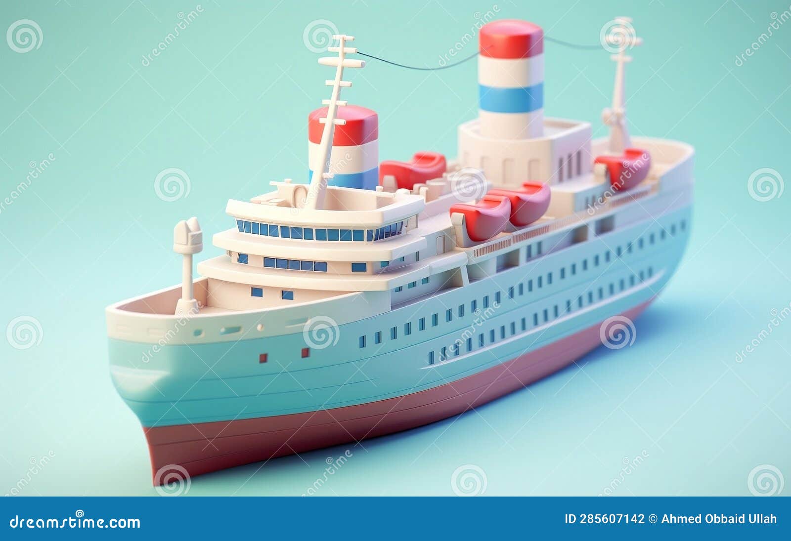 Tiny Cute Isometric Cargo Ship Emoji - Soft, Smooth Design, Generative ...