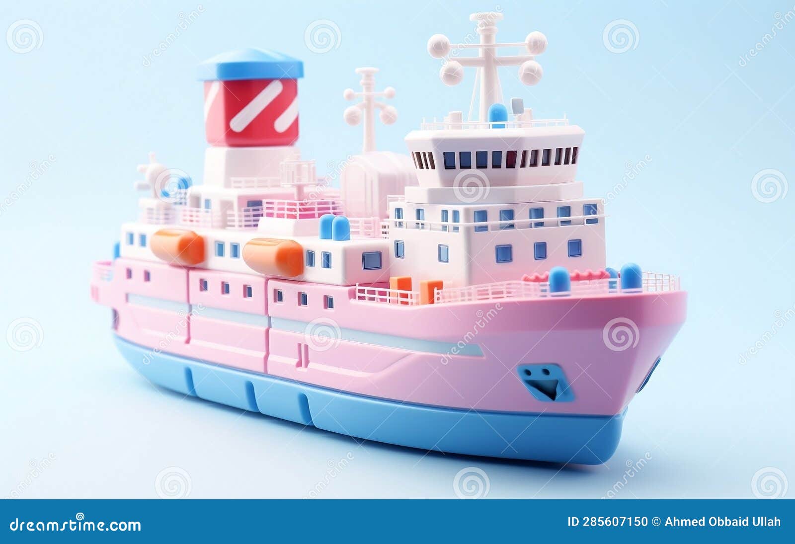 Tiny Cute Isometric Cargo Ship Emoji - Soft, Smooth Design, Generative ...