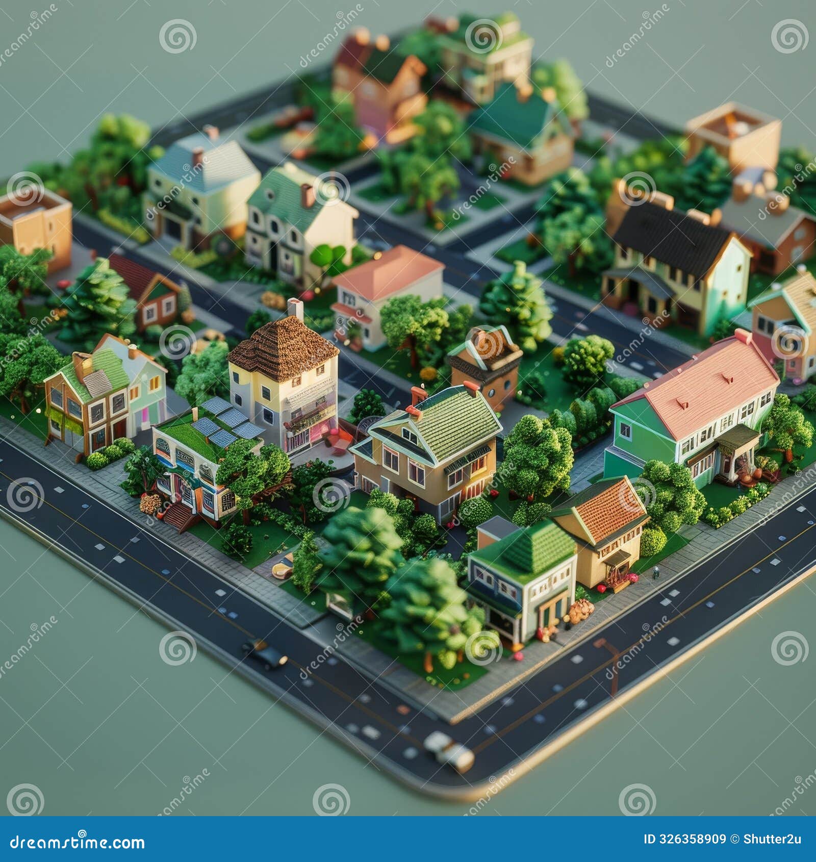 Tiny Cute Isometric City Soft Smooth Lighting Stock Illustration ...