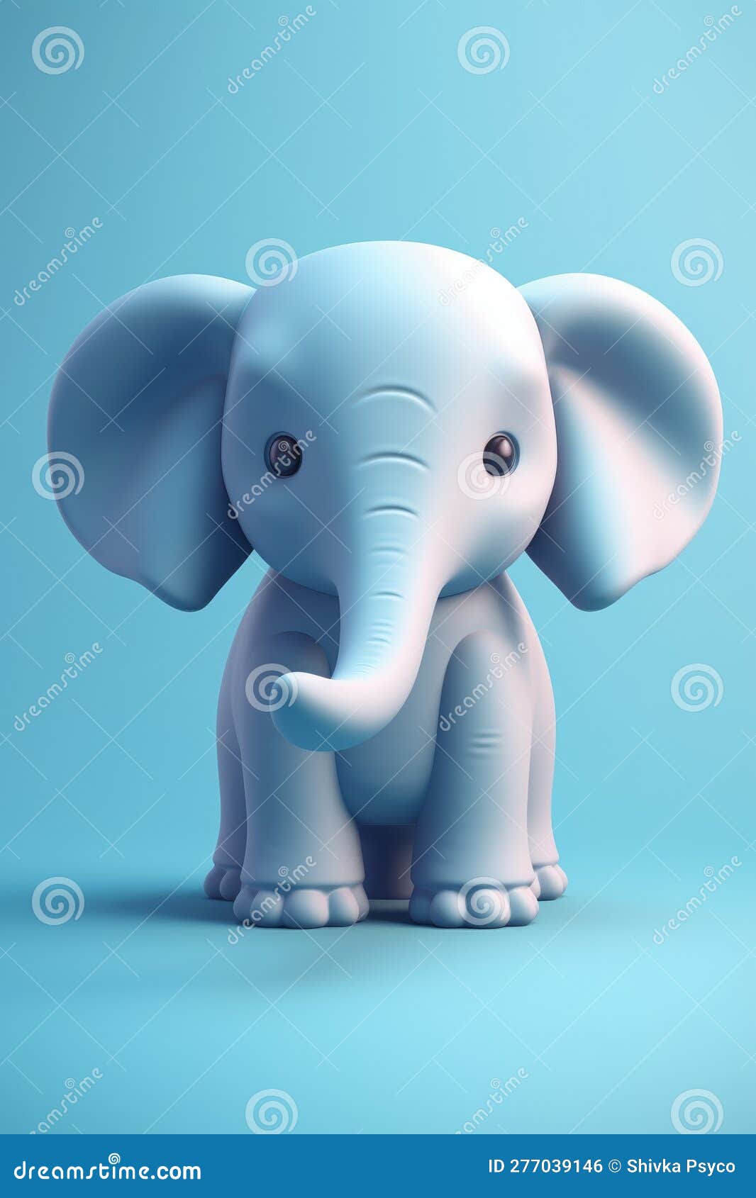 Tiny Cute Isometric Elephant Emoji Generative AI Stock Illustration ...