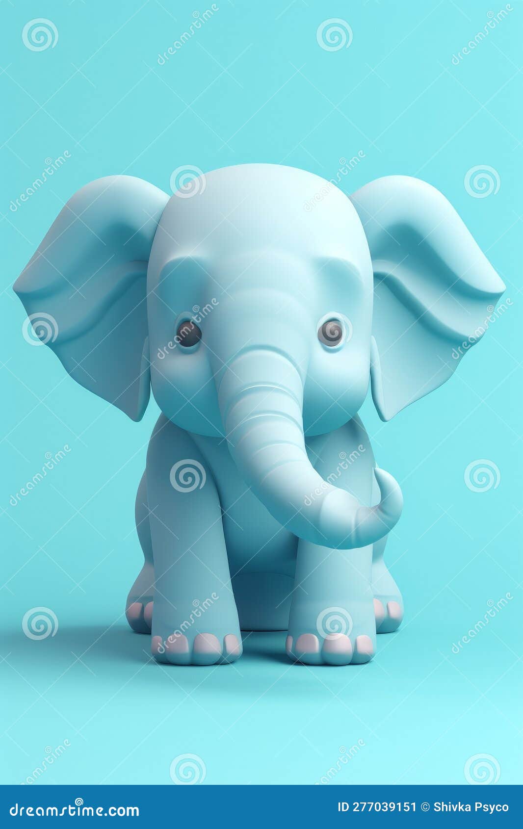 Tiny Cute Isometric Elephant Emoji Soft Generative AI Stock ...